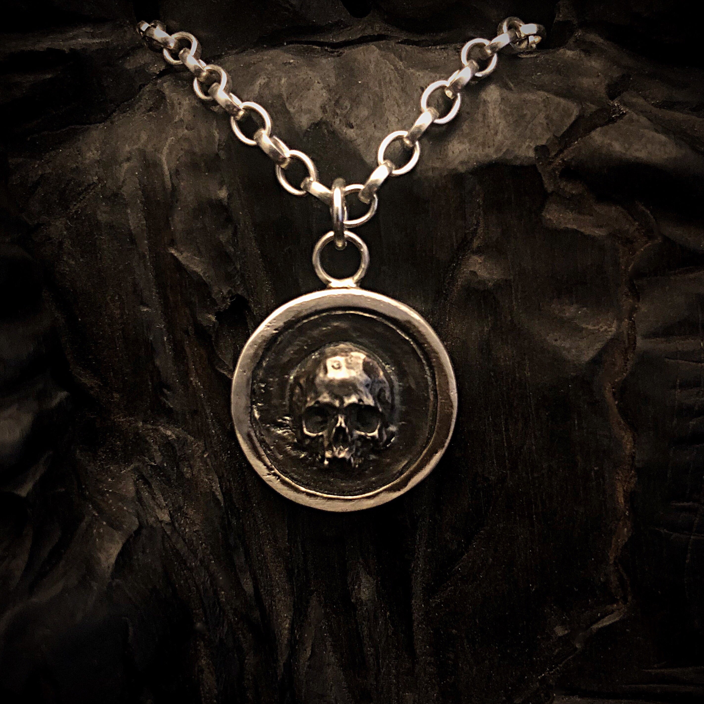 Memento Mori Necklace: Unique Handmade Skull Design - 925 Sterling ...
