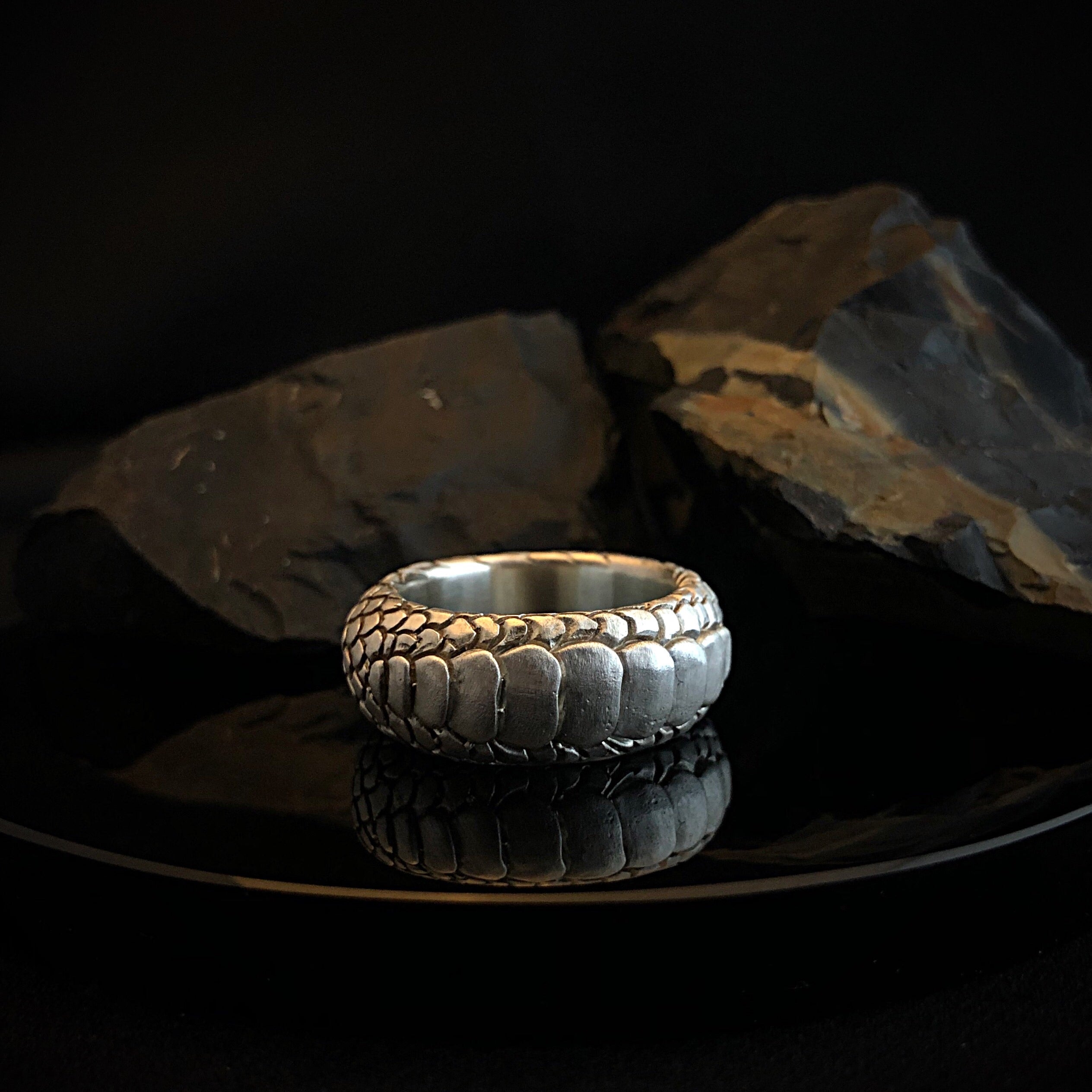 Handmade Apopis Ring – Sterling Silver Serpent Design - Ossua Et Acroamata